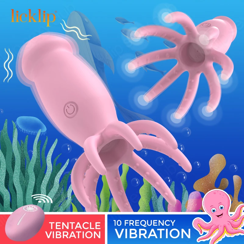 Licklip-Octopus-Vibrators-8-Points-Tentacle-Vibration-Wireless-Remote ...