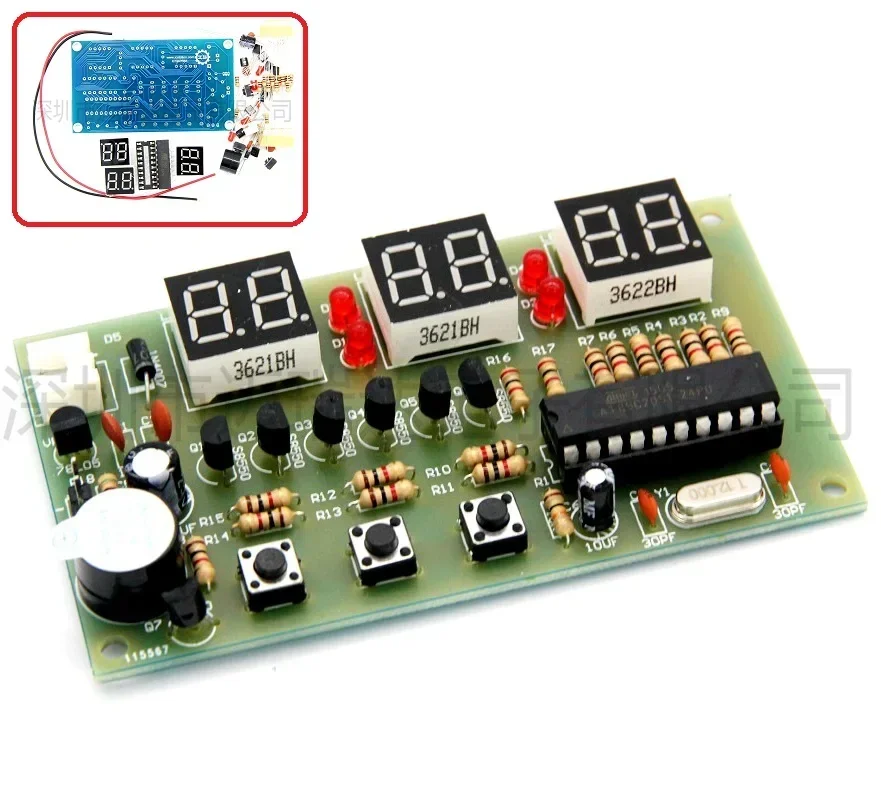 DIY-Kit-Digital-Clock-6-Bits-C51-AT89C2051-Chip-Electronic-Alarm-Clock ...