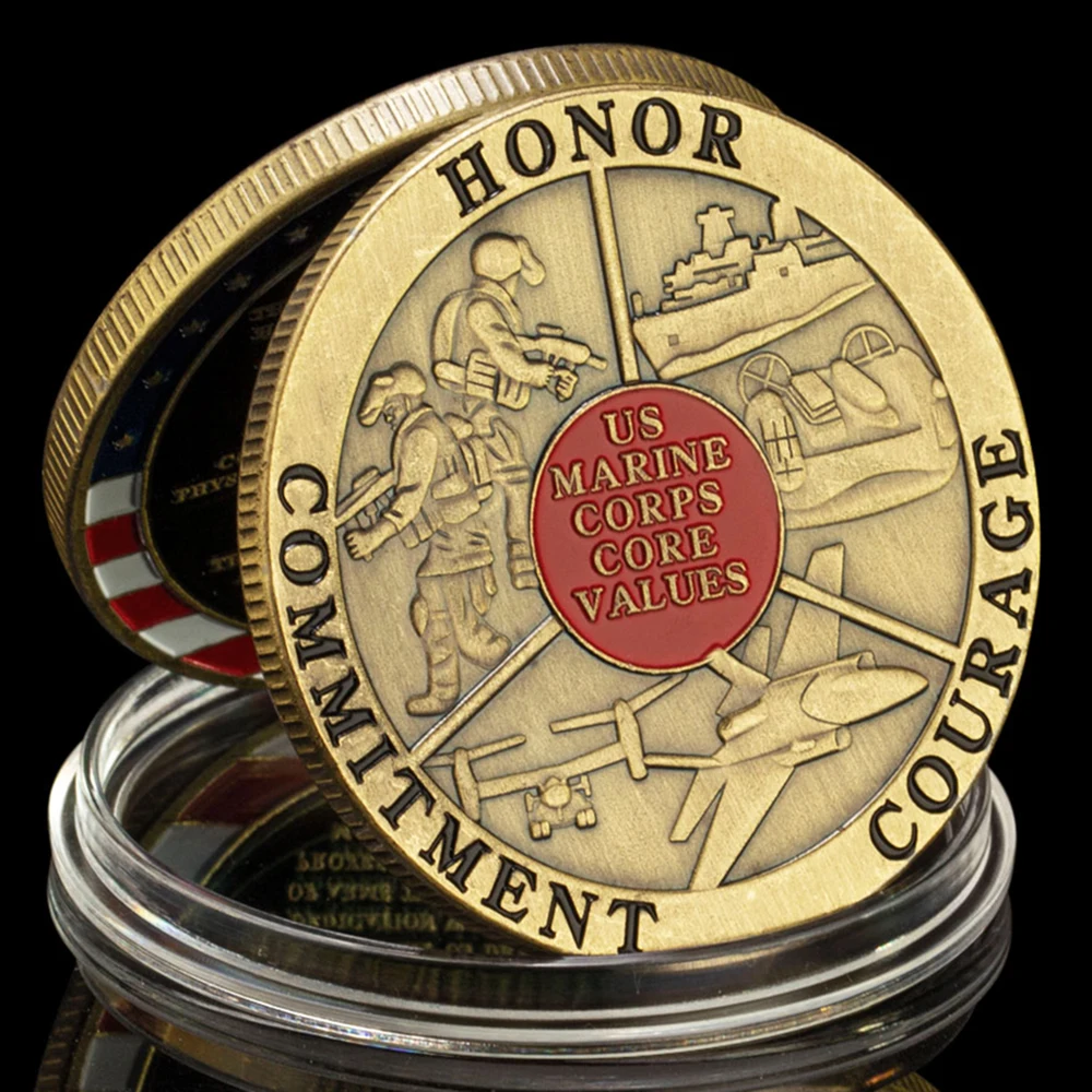 US-Marine-Corps-Core-Values-Souvenir-Honor-Coin-Commitment-Courage-Coin ...