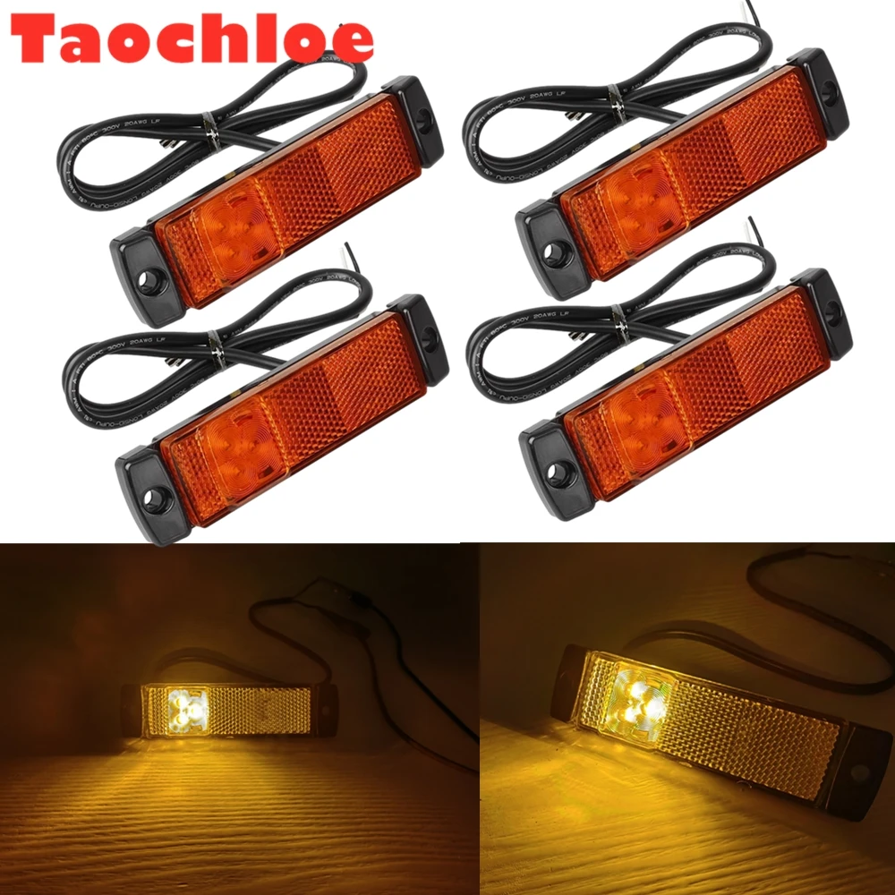 4pcs-1697119-DAF-CF75-CF85-XF95-XF105-Truck-Orange-Marker-Light-3LEDS ...