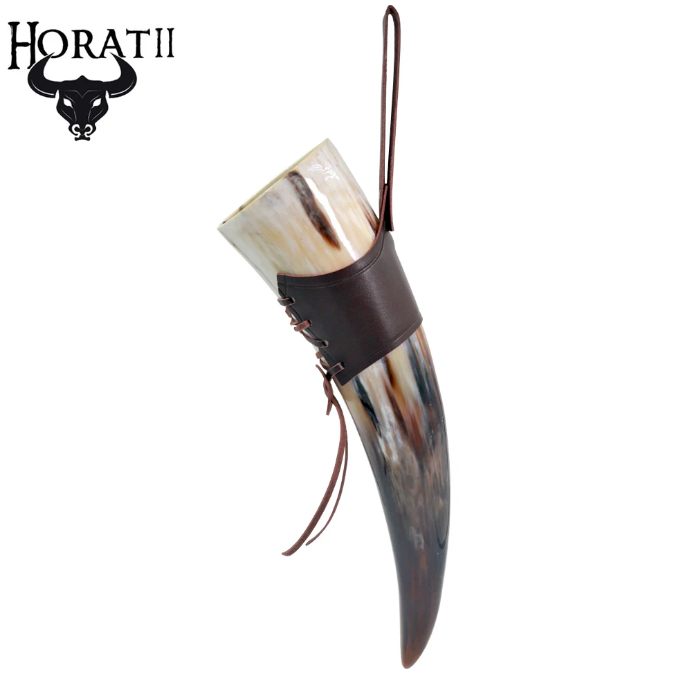 Natural Viking Drinking Horn With Stand Or Leather Case- Horn Mug With ...