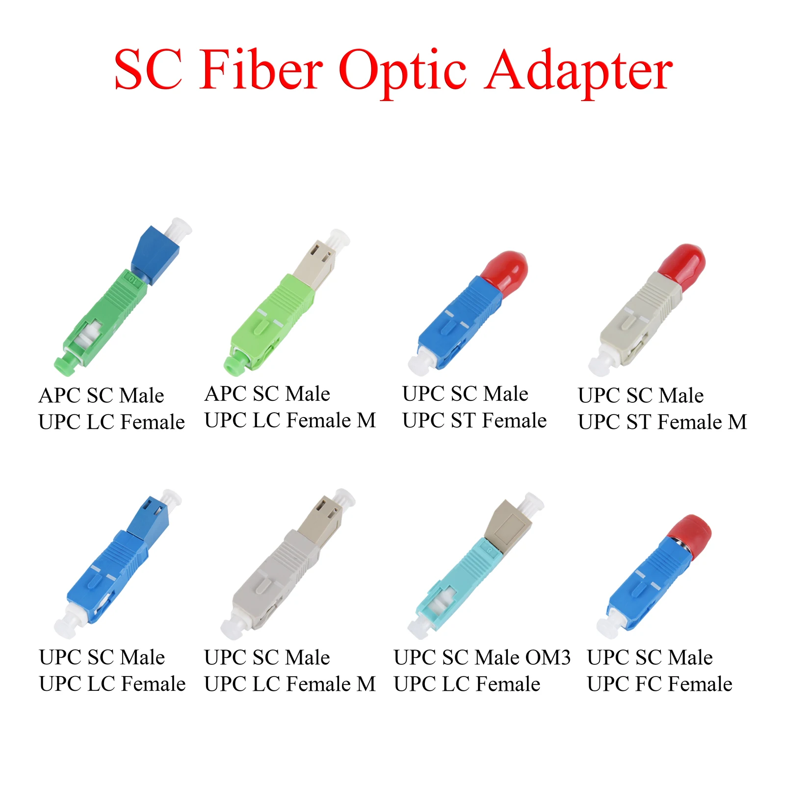 Fiber Optic Hybrid Adapter APC/UPC SC Male to UPC FC/LC/SC/ST Female ...
