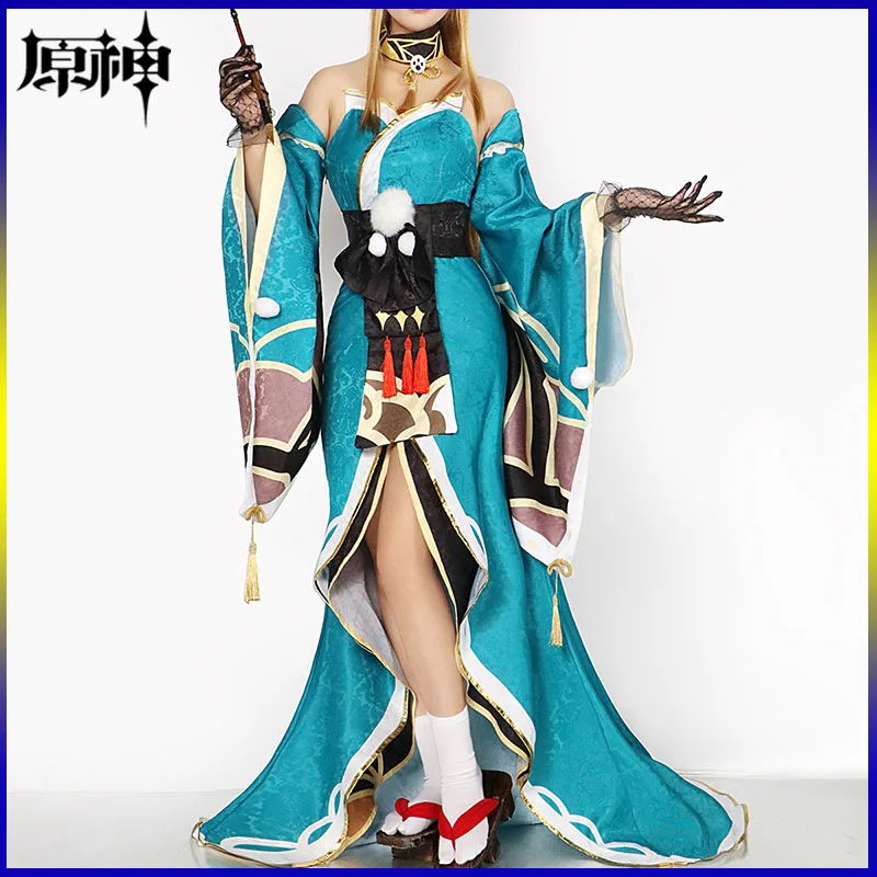 Miss Sheena Game Genshin Impact Gorou Uniform Party Dress Wig Cosplay ...