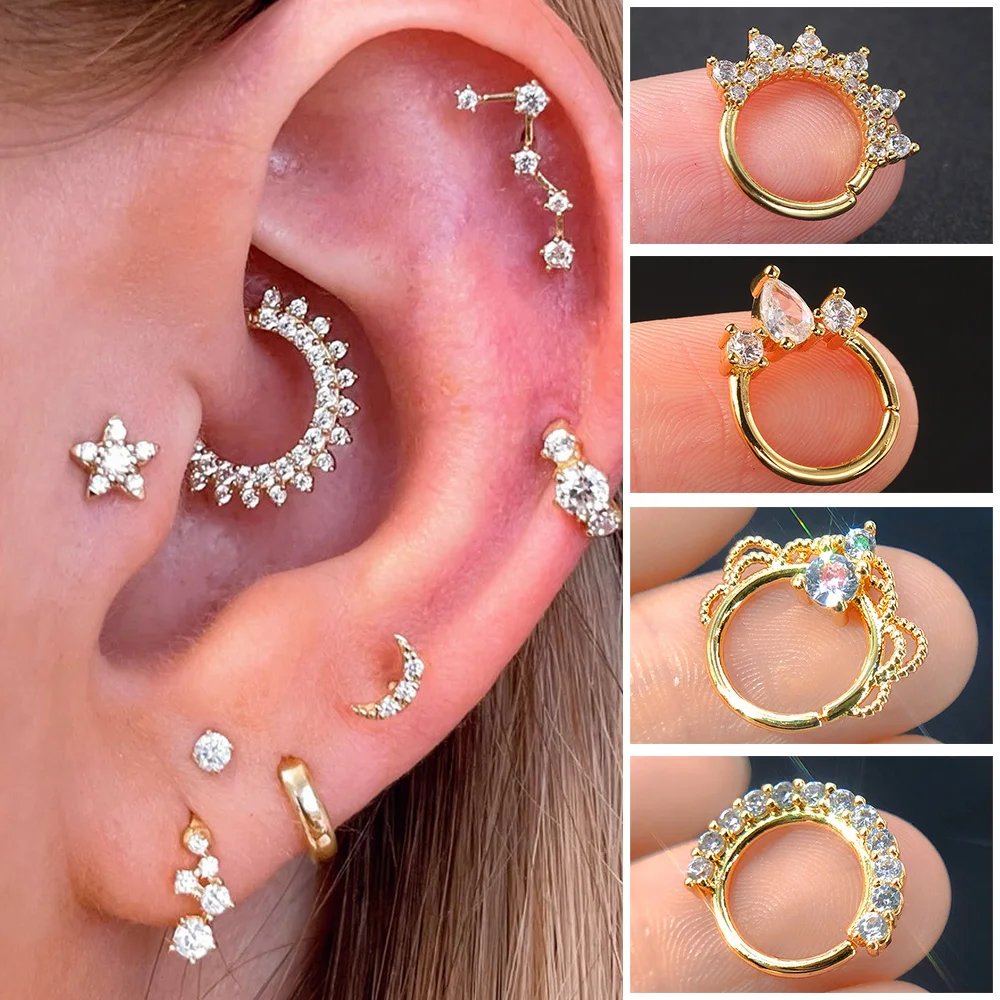 Septum-Hoop-Earrings-For-Women-Piercing-Bling-Zircon-Crystal-Ear-1PC ...