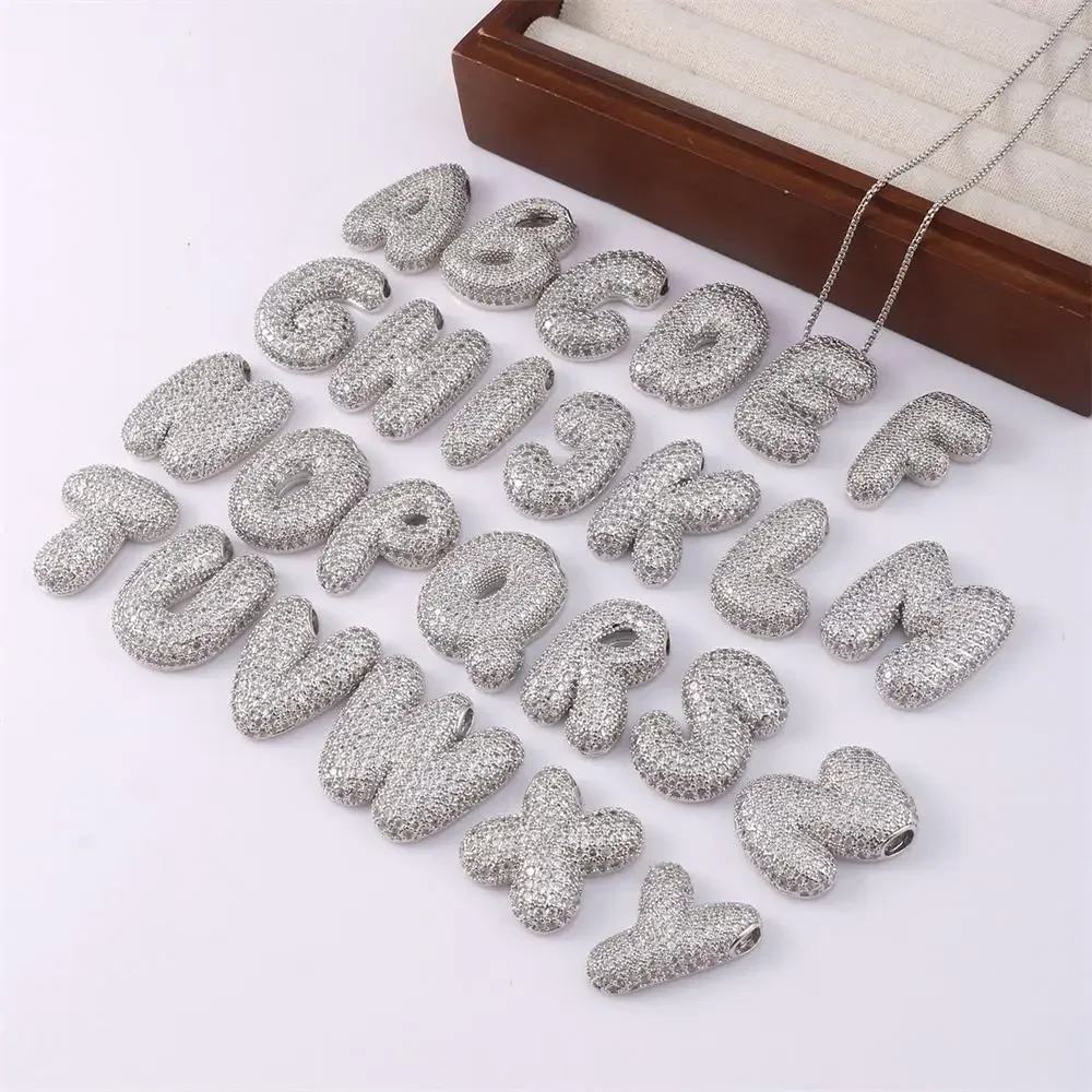 Chunky-Initial-Letters-Pendant-Silver-Color-Fine-Box-Chain-Necklace ...