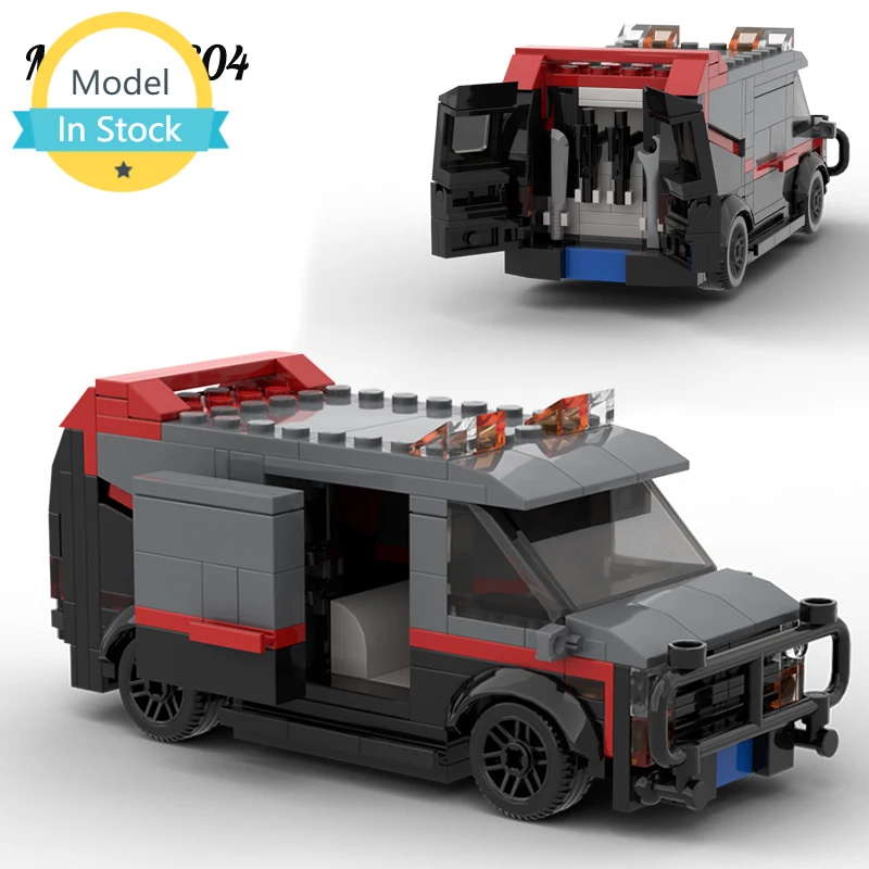 MOC-Police-Car-ATeam-GMC-Vandura-building-block-set-simulation ...