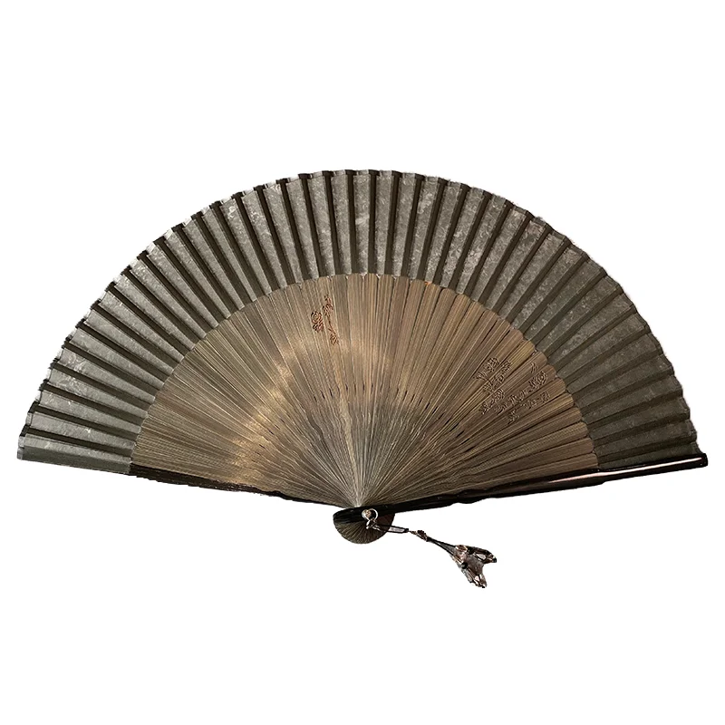 Elegant-Retro-Folding-Fan-Exquisite-Carved-Solid-Color-Hand-Fan ...