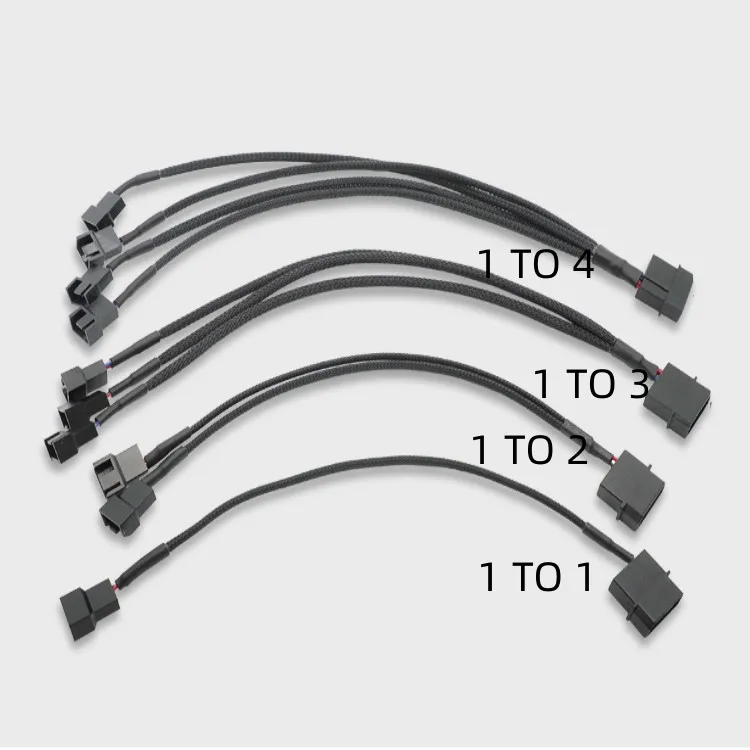 27cm 4pin IDE Molex to 4-Port 3Pin/4Pin Power Supply Plug Cooler ...
