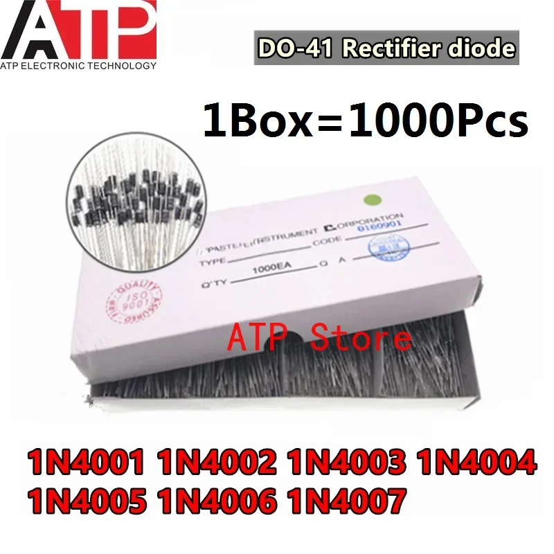 1000pcs/Box 100% NEW 1N4001 1N4002 1N4003 1N4004 1N4005 1N4006 1N4007 ...