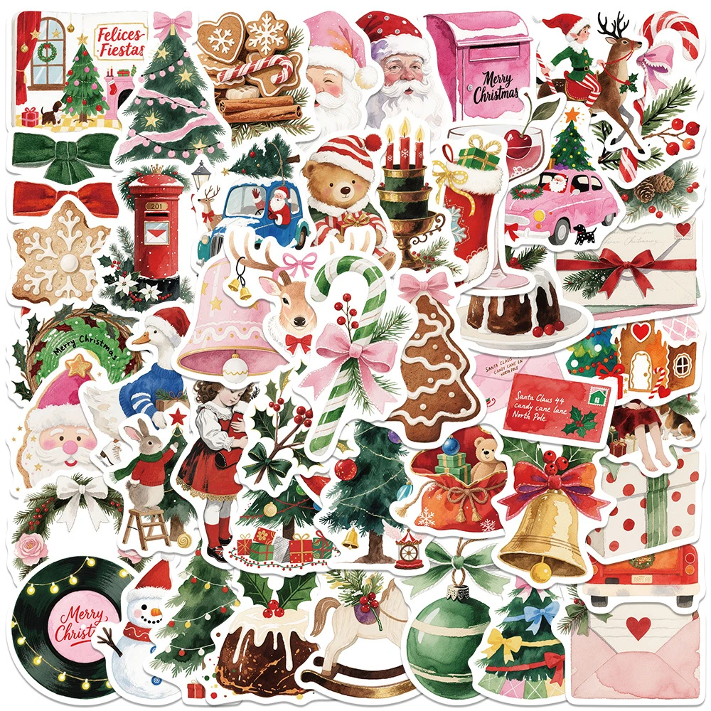 10/30/50pcs Cute Christmas Aesthetic Graffiti Stickers Cartoon Santa ...