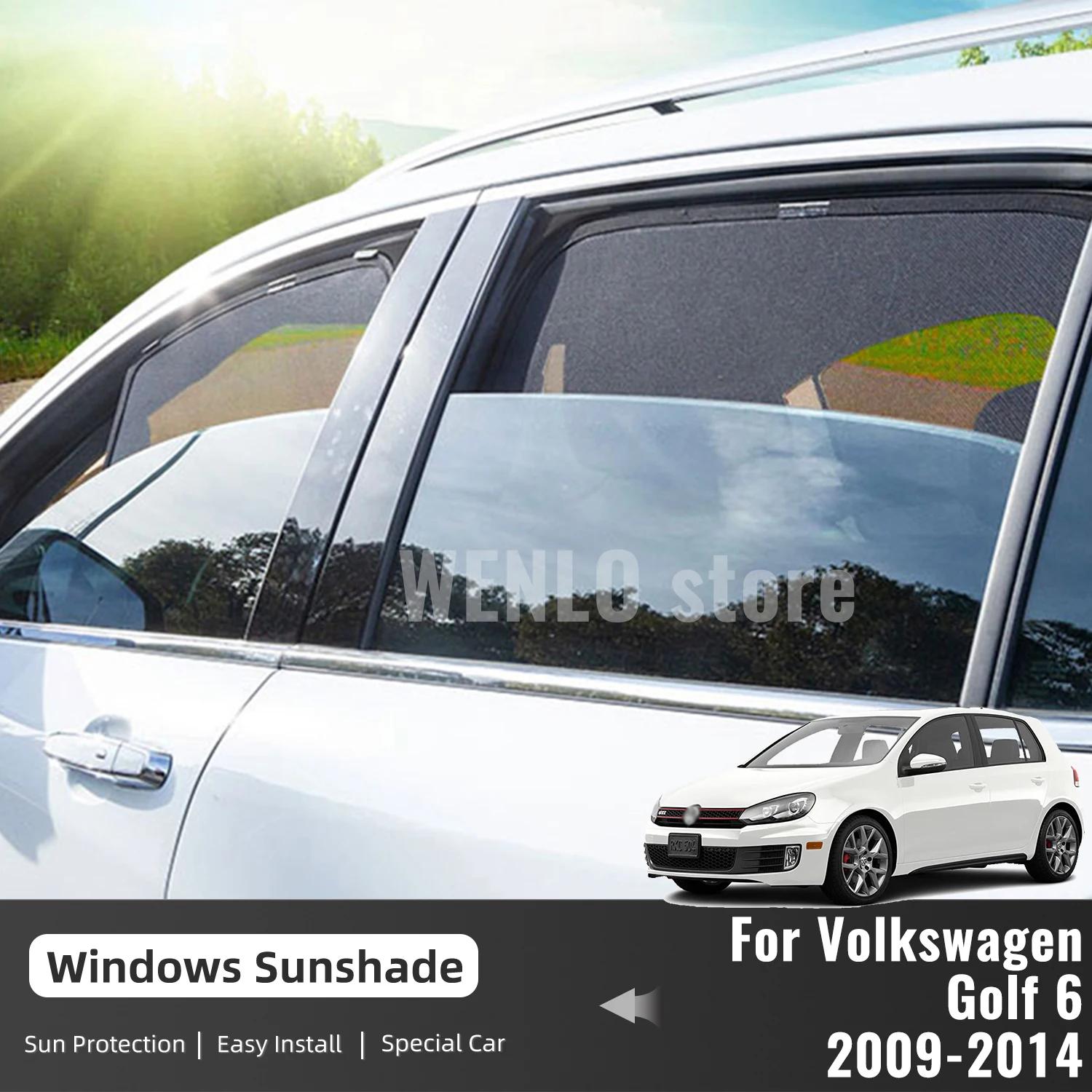 For-Volkswagen-VW-Golf-6-5-door-Golf6-2009-2014-Magnetic-Car-Sunshade ...