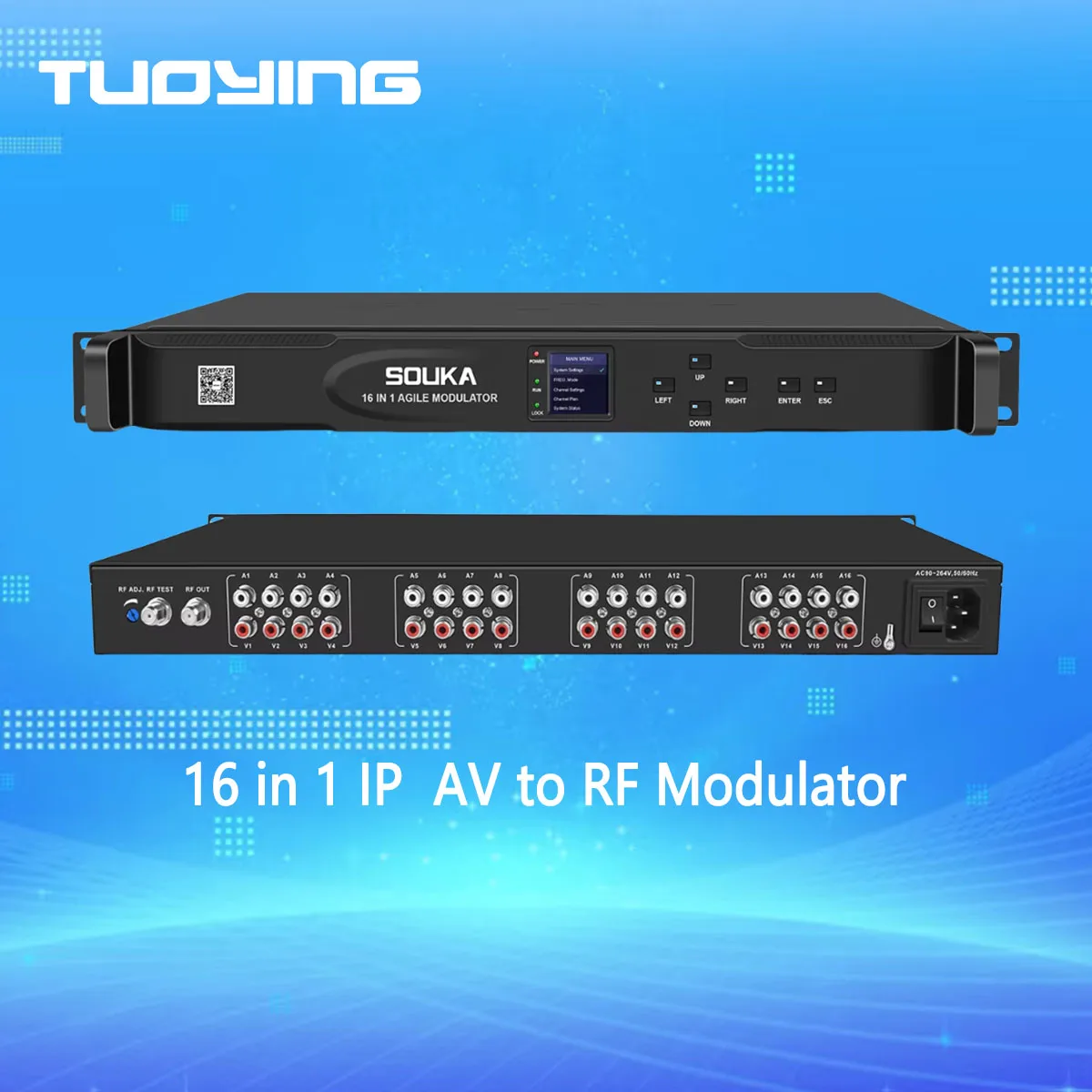 16 in1 Modulator AV to RF Hotel Hospital TV Front End System Equipment ...