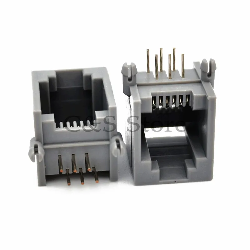 10Pcs RJ12 6P6C RJ11 PCB Mount Telephone Modular Connector Socket ...