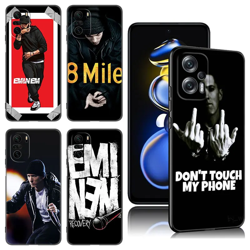 Capa-de-Telefone-de-Silicone-Preto-Rapper-Eminem-Xiaomi-Poco-X3-X4-NFC ...