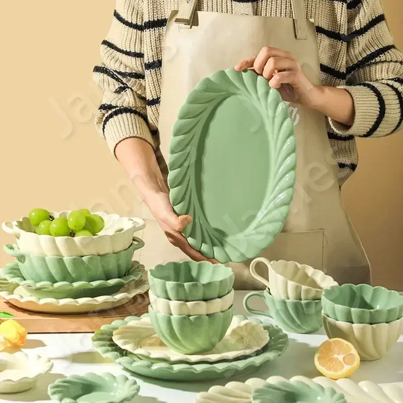 Dinner-Plate-Nordic-Style-Ceramic-Plate-Modern-Solid-Color-Dinner ...