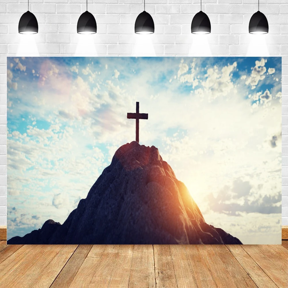 Church Easter Decor CHNYWORK 7ftx5ft Easter Cross Empty Tomb Backdrop ...