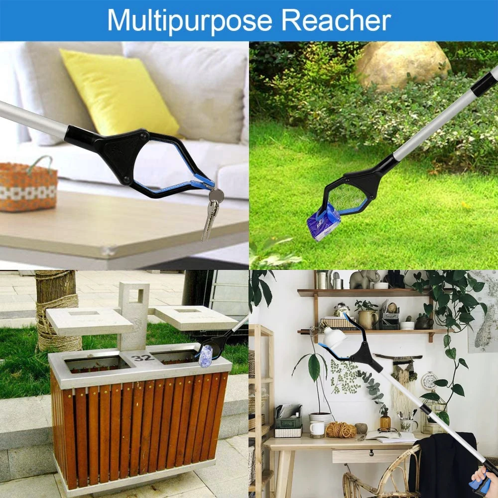 Folding Reacher Grabber Tools Long Handy Claw Reach Extender Foldable ...