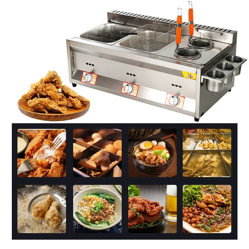 Commercial-Gas-Fryer-Equipment-Stall-Grill-Deep-Fryer-Chicken-Oden ...