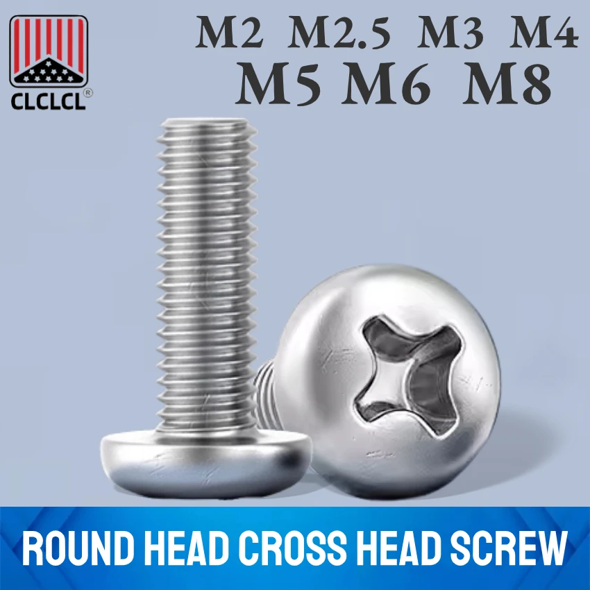 Phillips-round-head-screw-stainless-steel-cross-10-50-Bolt-diameter-2-3 ...