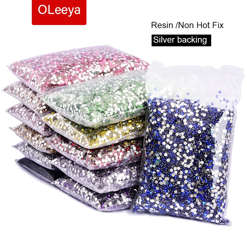 Oleeya-Wholesale-Flatback-Silver-bottom-Resin-C-Non-hotfix-Rhinestones ...