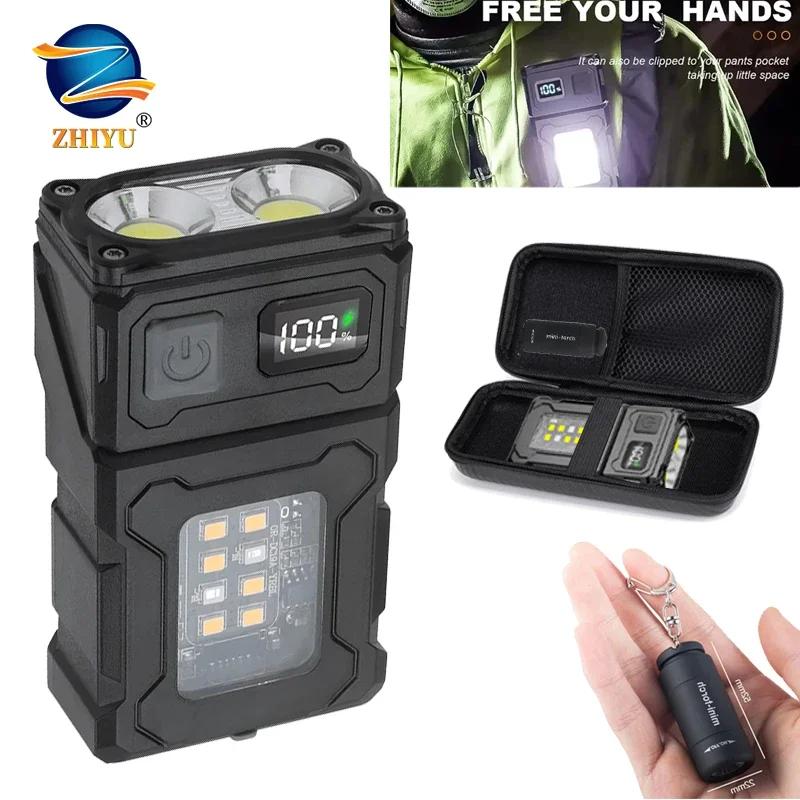 Mini Rechargeable LED Flashlight Portable Pen Clip Headtorch Super ...