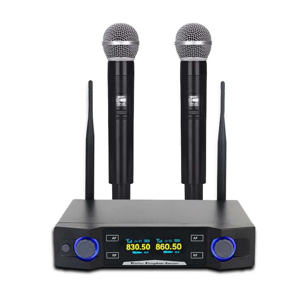 Wireless-Microphone-Handheld-Dual-Channels-Frequency-Fixed-Dynamic-Mic ...