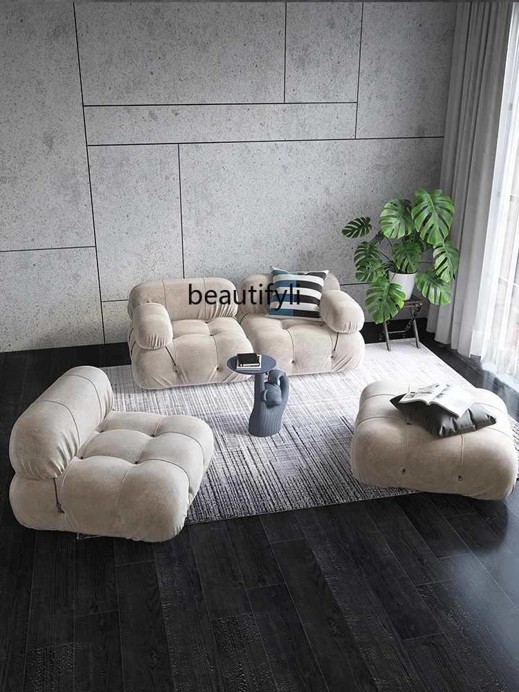 zqItalian-Minimalist-Fabric-Sofa-Small-Apartment-Module-Square-Bread ...