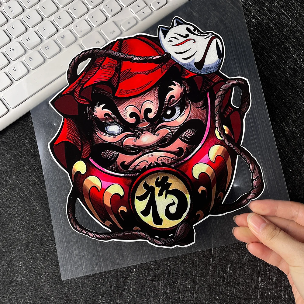 JDM-Dharma-Mascot-Reflective-Car-Stickers-Decor-Moto-Helmets-Motorcycle ...