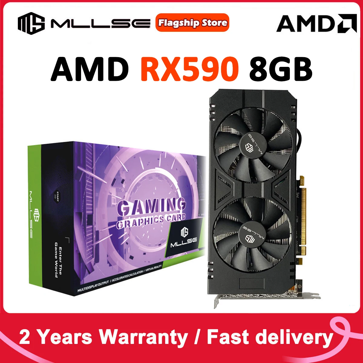 MLLSE AMD RX 590 GME 8GB Gaming Graphics Card GDDR5 256Bit PCI Express ...