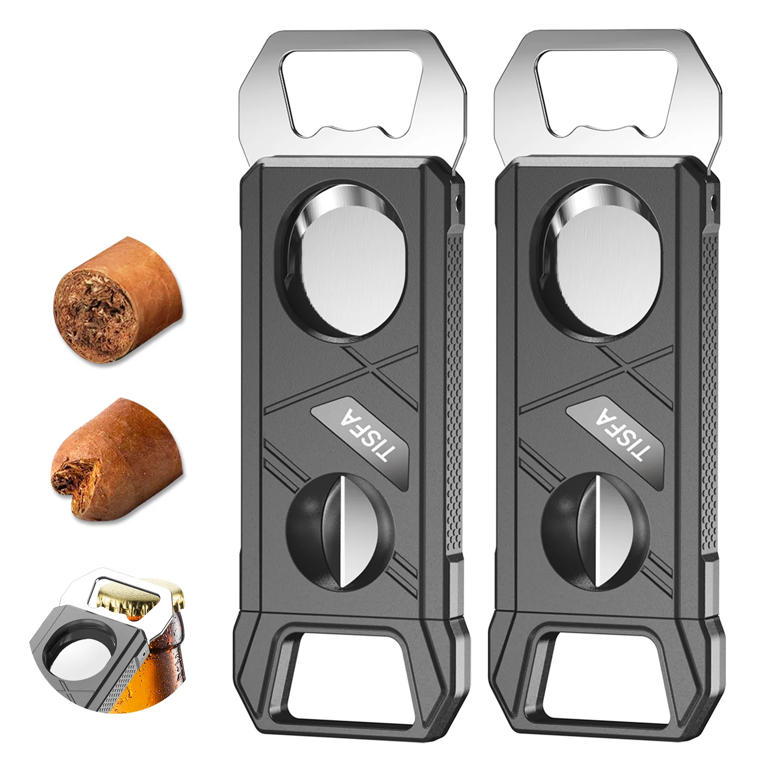 Cigar Cutter Guillotine Cigar V Cutter Bottle Opener 3 in 1, Portable ...