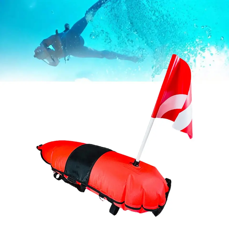 Open Water Swim Buoy Pluzluce Inflatable Diving Safety Surface Marker ...