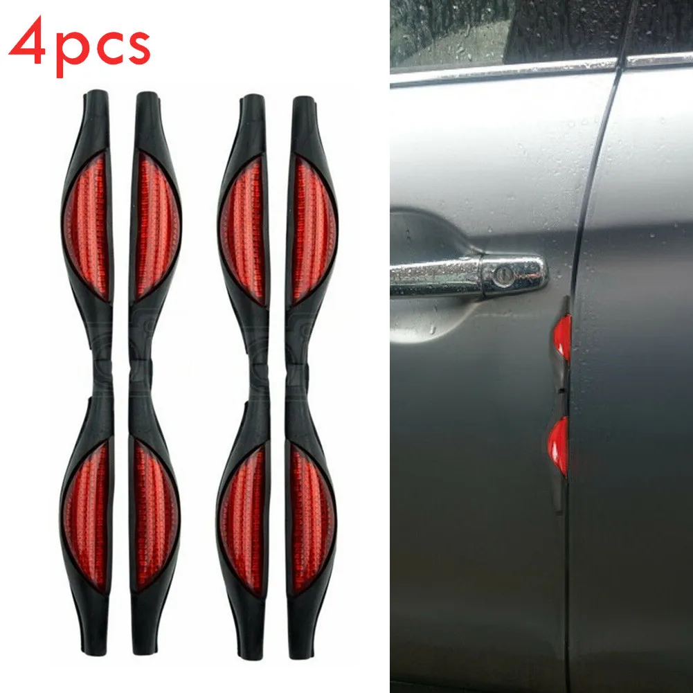 4-Red-Car-Door-Protectors-Reflectors-Door-Guards-Prevent-Scratches ...