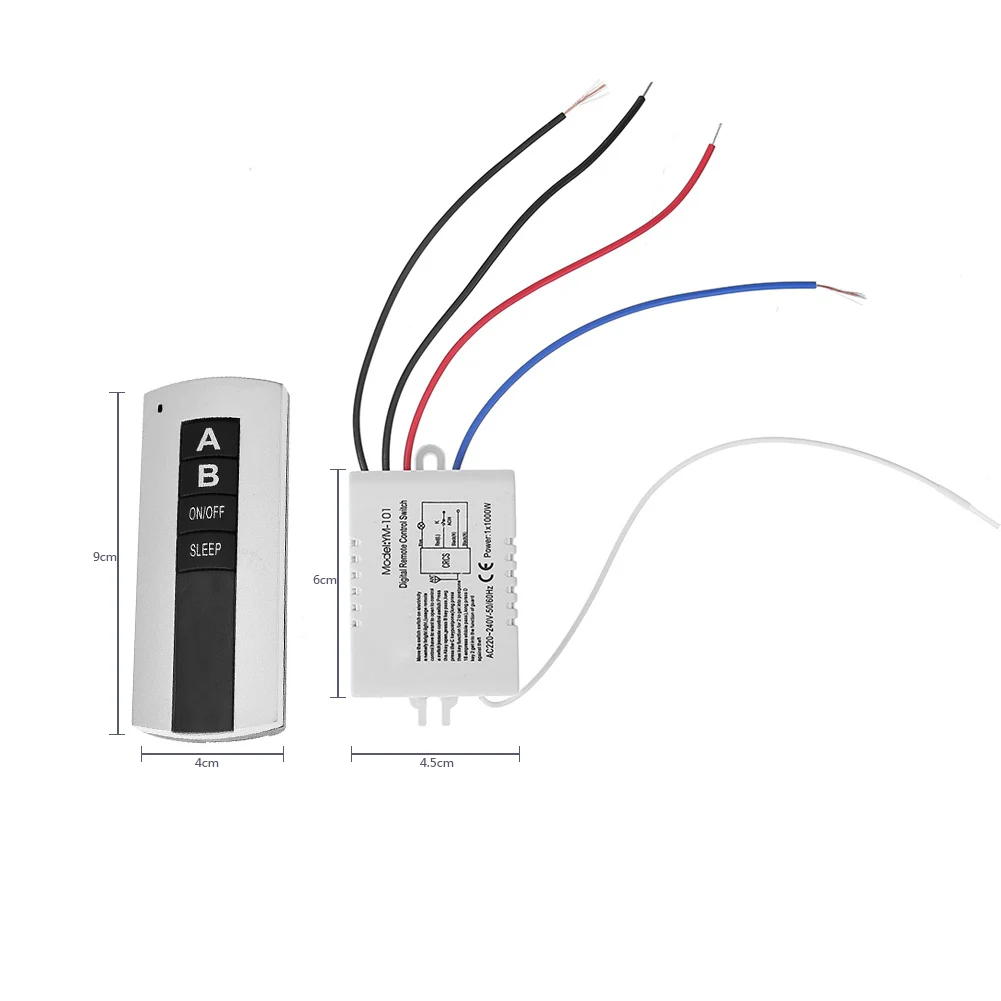Wireless ON OFF 1/2/3 Ways 220V Lamp Remote Control Switch Receiver ...