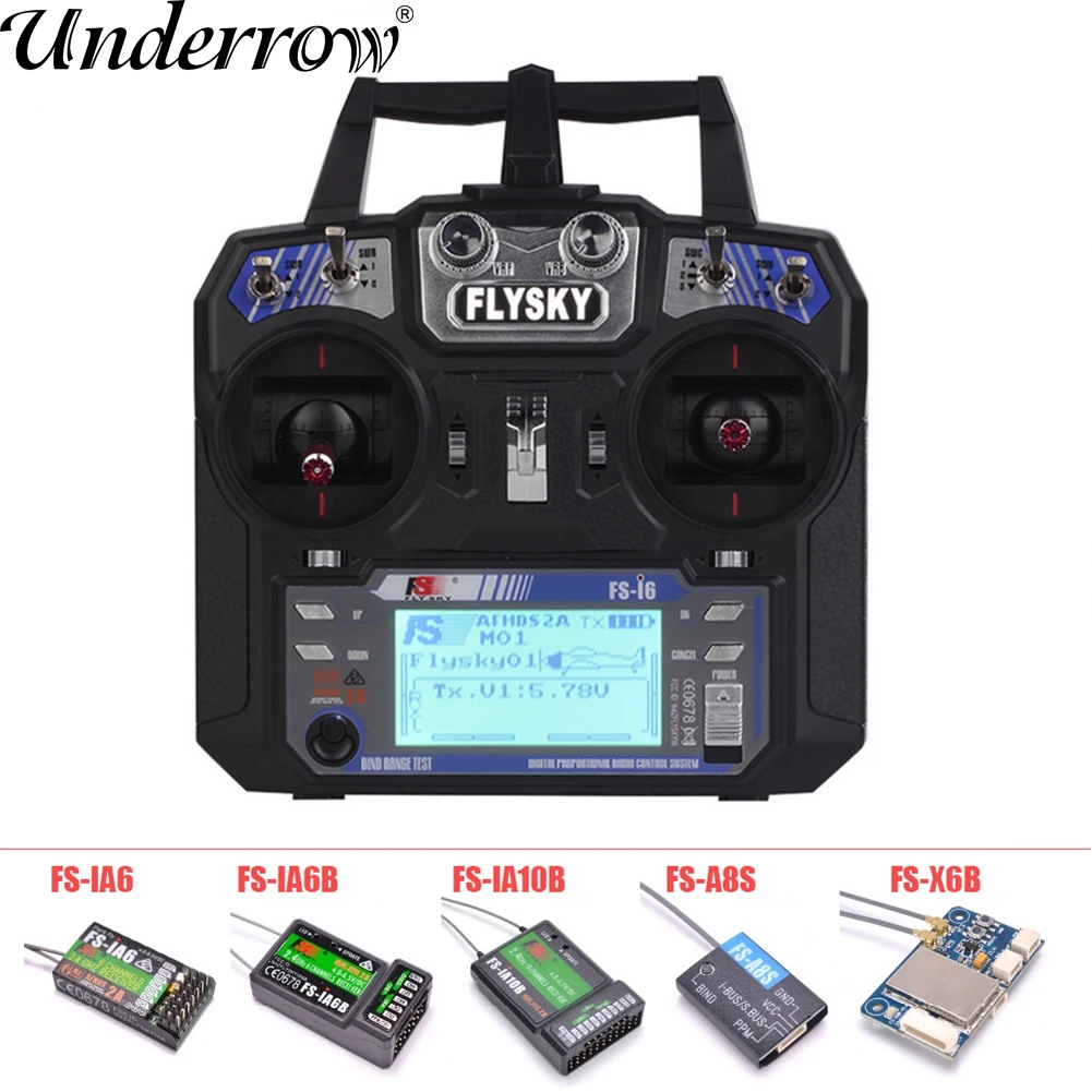 FLYSKY FS-i6 i6 2.4G 6CH AFHDS Transmitter With iA6B X6B A8S R6B iA10B ...