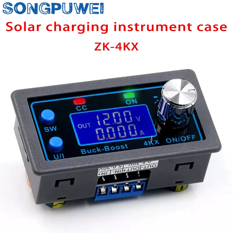 ZK-4KX CNC DC 벅 부스트 컨버터 CC CV 0.5-30V 4A 전원 모듈, 태양 전지 충전용 조정 가능한 전원 공급 장치