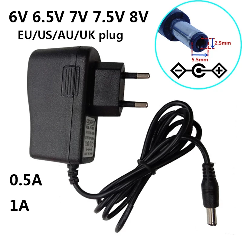 6V 6.5V 7V 7.5V 8V 100 240V AC to DC 7V1A 0.5A 500MA 1A 1000mA ...
