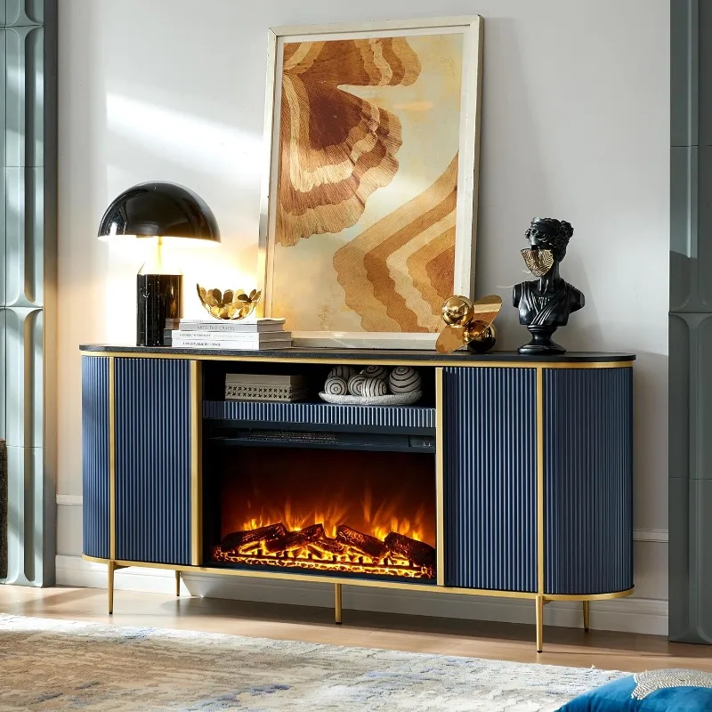 Luxury-70-Fluted-Fireplace-TV-Stand-Modern-Chic-Entertainment-Center ...