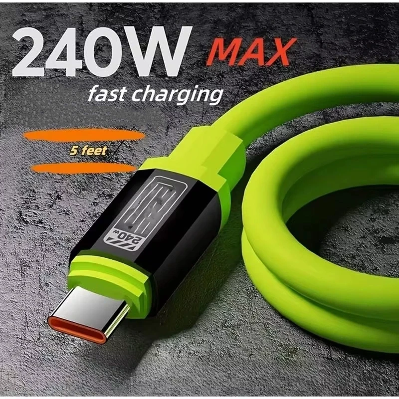 240W Fast Charging Usb Type-c To Type-c Cable Real-time Power Display ...