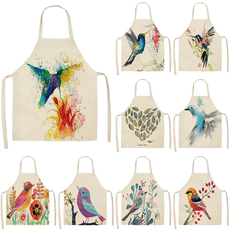 1Pc-Bird-Flower-Branch-Printed-Kitchen-Aprons-for-Women-Household ...