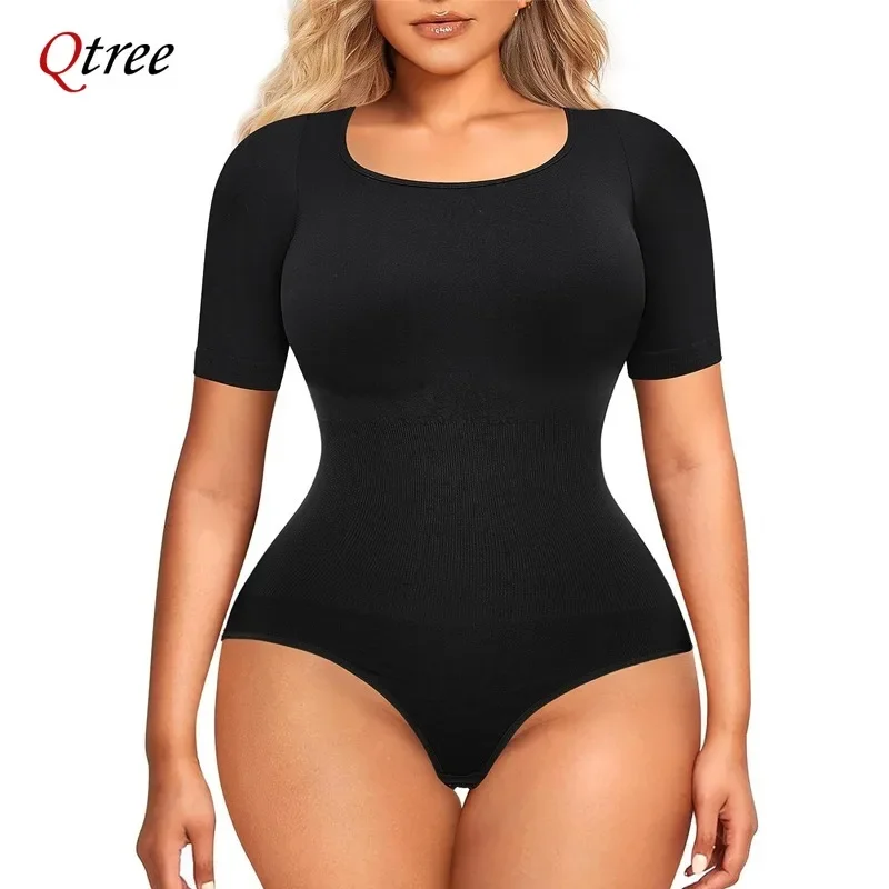 Qtree Womens Tummy Control Bodysuit Shapewear Seamless Sleeveless Waist Trainer Tank Tops Body ...