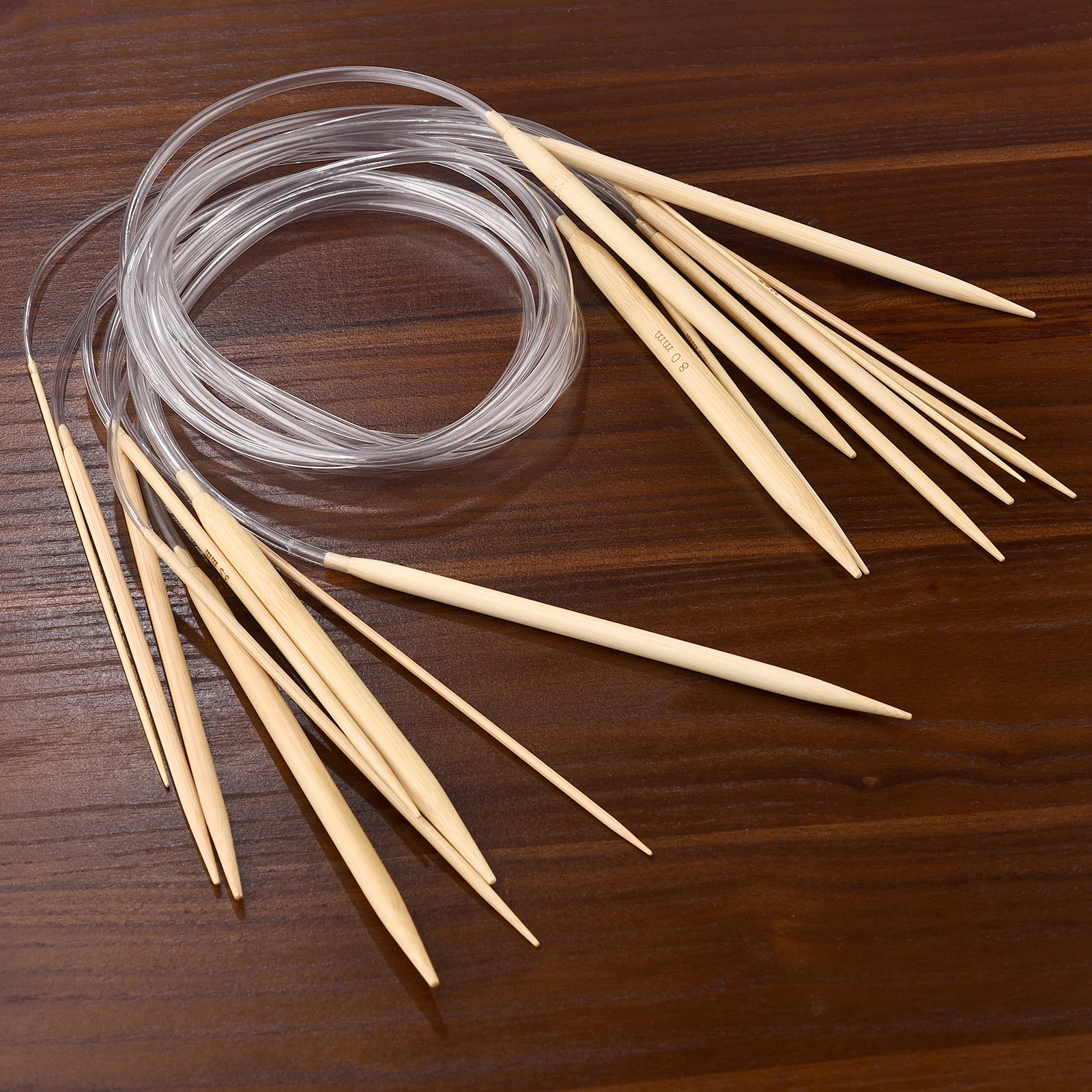 Bamboo PVC Tube Circular Needles 2mm-8mm Ring Knitting Double Cusp ...