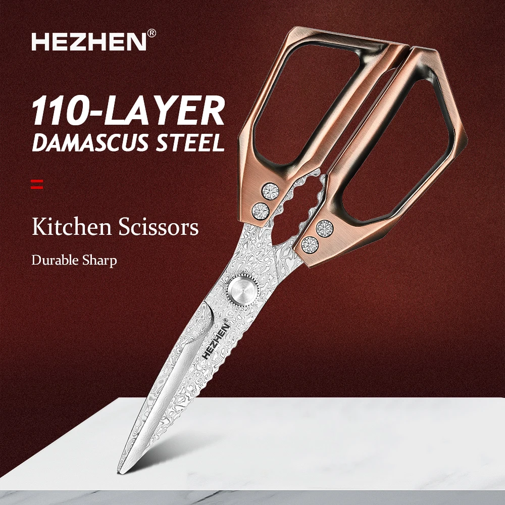 HEZHEN-110-Layers-Damascus-Steel-Multifunctional-Kitchen-Scissors ...