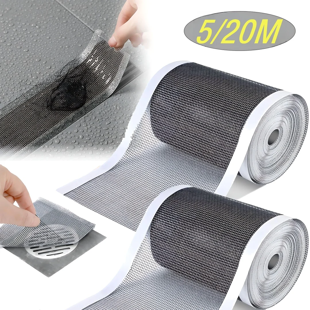4-Rolls-5m-Cutable-Shower-Drain-Hair-Catcher-Self-Adhesive-Floor-Drain ...
