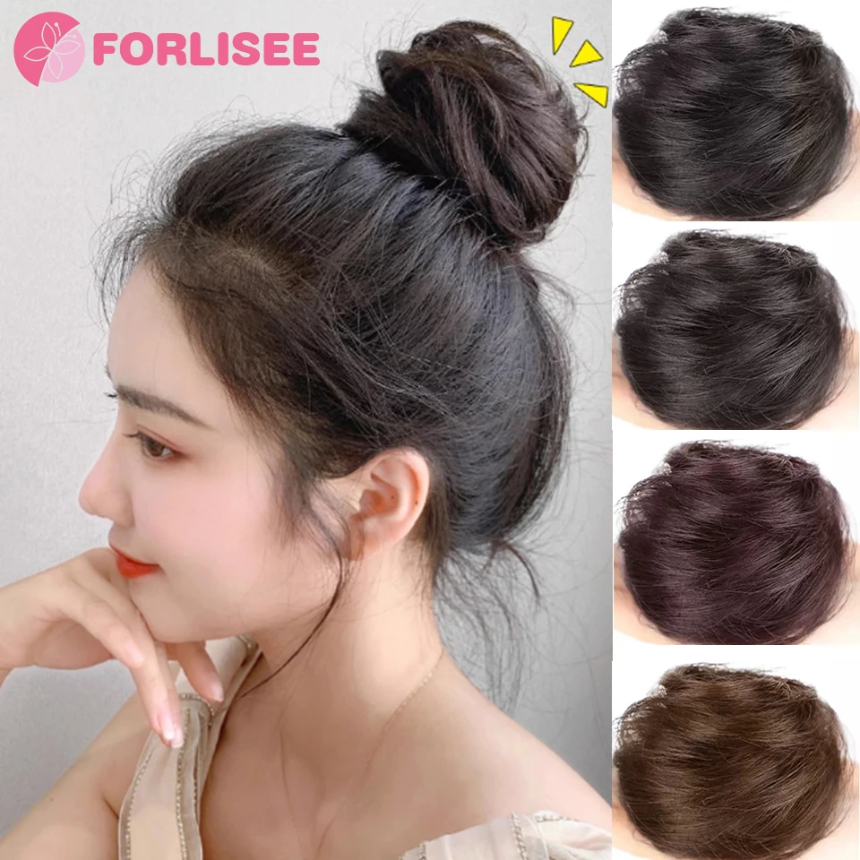 FORLISEE-Bun-Hair-Extensions-Messy-Curly-Elastic-Hair-Ring-Wig-Women-s ...
