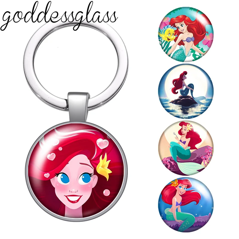 Disney-The-Little-Mermaid-Princess-Ariel-Photo-glass-cabochon-keychain ...