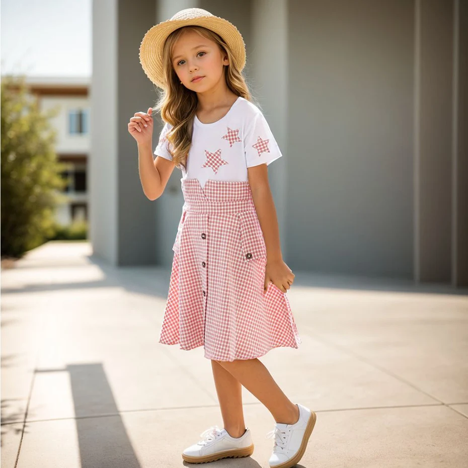 Girl-Dress-Star-Pattern-Girl-Party-Dress-Casual-Style-Kid-Dress-Summer ...