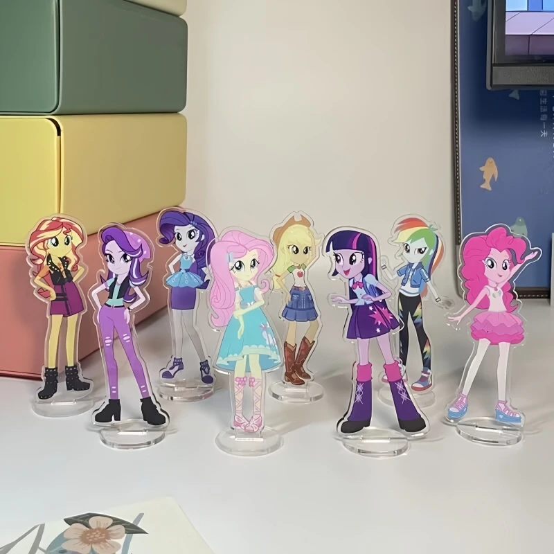 8Pcs/Set Anime Sunset Shimmer Rainbow Dash Cartoon Horse Acrylic ...
