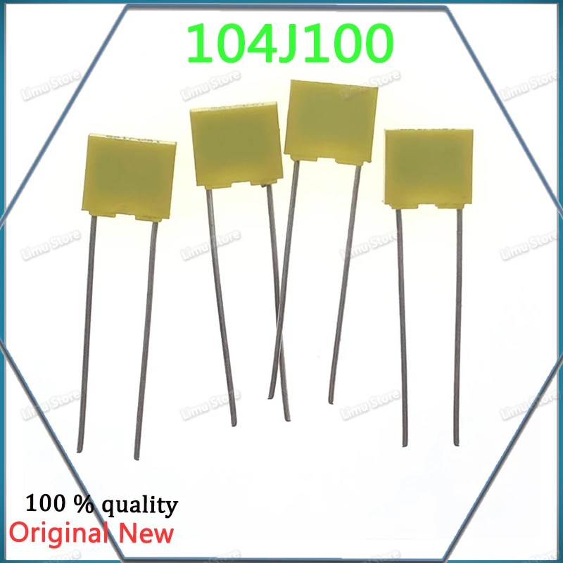 20PCS/lot! 100nF 100V 0.1UF in-line correction capacitor 104J100 pitch ...