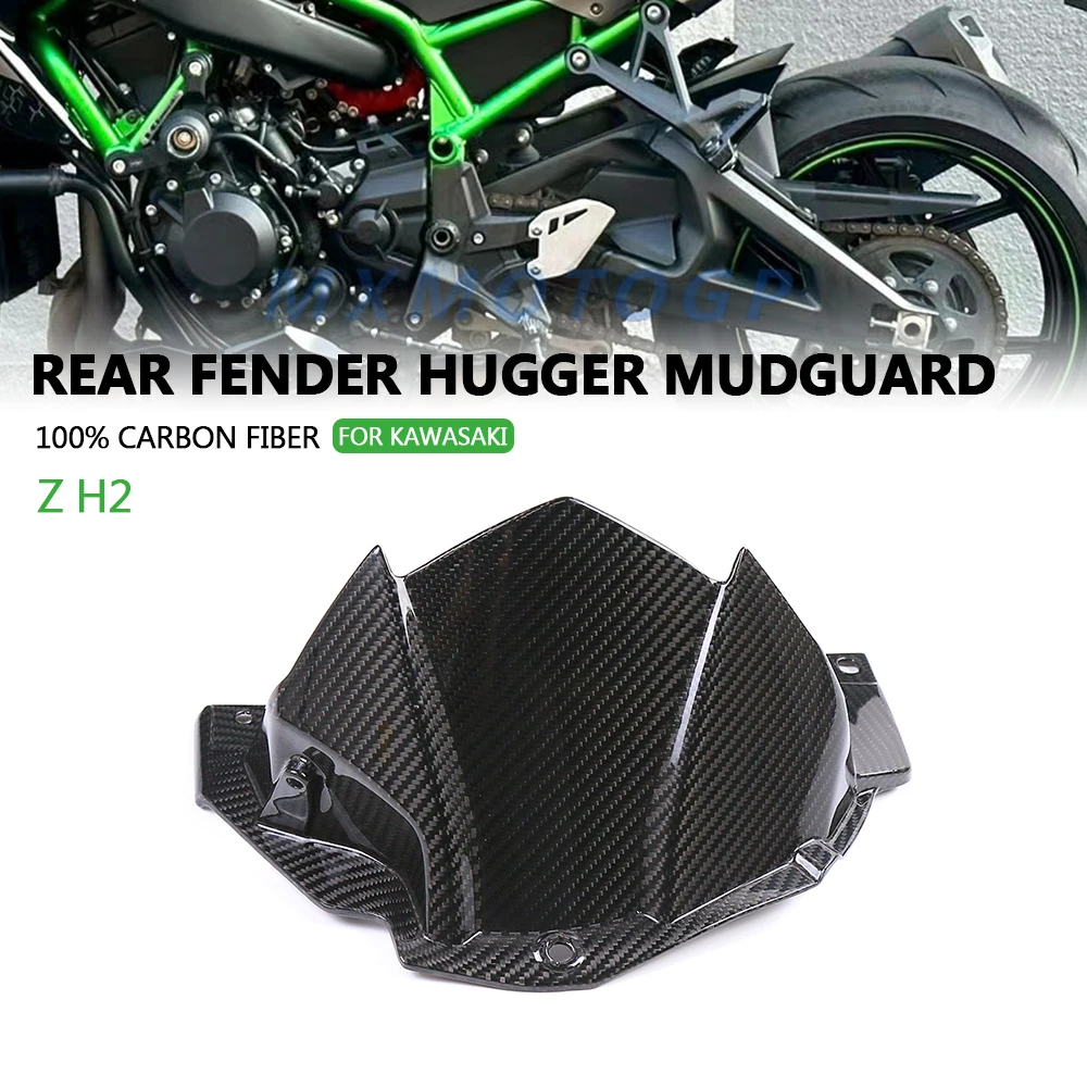 Fender-traseiro-para-Kawasaki-ZH2-100-fibra-de-carbono-Hugger-Mudguard ...