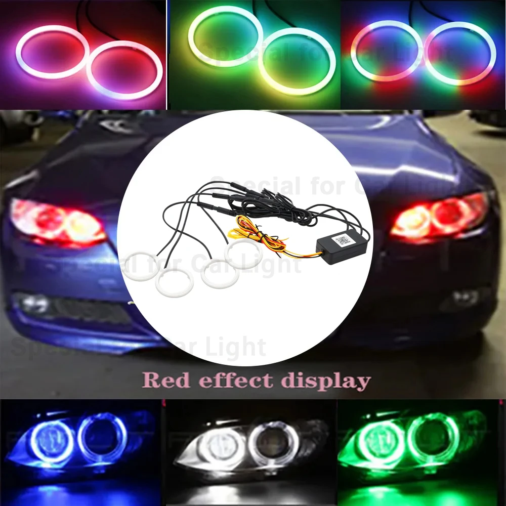 4PCS-RGB-Cotton-LED-Angel-Eyes-Halo-Rings-60mm-70mm-80mm-120mm-LED ...